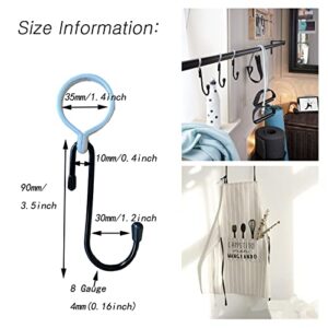 Crhexpva S Hooks for Hanging Plants Bathroom Hooks Towel Shower Hooks for Garment Racks Rod, Anti-Drop Metal S Hooks Clothing Racks Rod,20 Pack