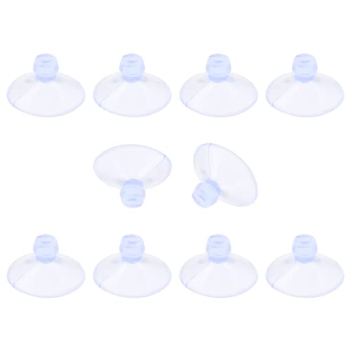 Qjaiune 10 Pack Glass Table Suction Cups 18mm Rubber Suction Cup Hangers Without Hooks, Anti-Collision Suction Cups Transparent Suckers, Clear Plastic Suction Cups Desk Suction Pads for Furniture