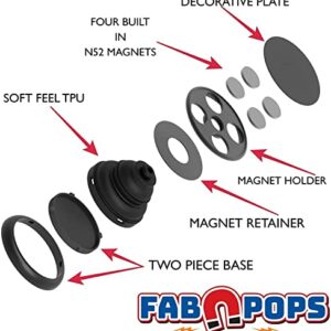 FAB POPS Magnetic Phone Grip with Collapsible AIRPOP Technology and Built in Magnets Made in USA Nebula