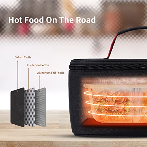 SabotHeat Portable Car Microwave - 12V40W Hot Plate with On/Off Switch for Reheating & Slow Cook, Smart Mini Portable Oven Car Food Warmer Lunch Box for Work, Trip, Camping