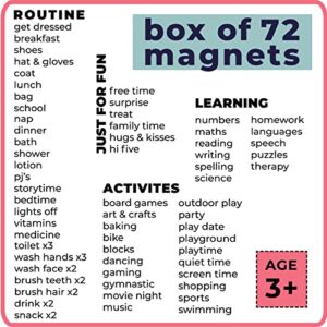 Magnetic Chore Chart and Visual Schedule for Kids - Create Your Own Daily Routine Chart for Kids | Autism and ADHD Friendly (72 Magnets)