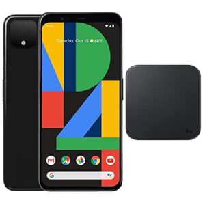 google pixel 4 xl (128gb, 6gb) 6.3" 90hz oled, ip68 water resistant, snapdragon 855, fully unlocked (t-mobile, verizon, at&t, googlefi) (w/fast wireless charging pad, black)