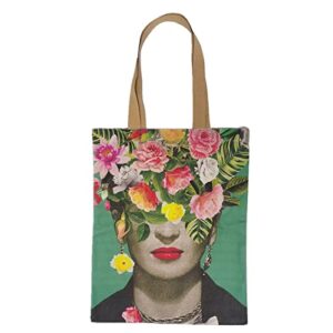 mistworld famous mexican female painter bag canvas bag reusable shopping bag, shoulder bag tote bag with inner pocket