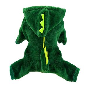 Christmas Pet Clothes Dog Cat Christmas Costume Dog Hoodie Coat Jacket Dinosaur Cosplay Dressing up Hallowee Xmas Party Fashion New Year Clothing Accessories for Small Pet Cat Dog Green M