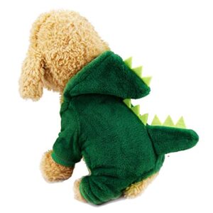 Christmas Pet Clothes Dog Cat Christmas Costume Dog Hoodie Coat Jacket Dinosaur Cosplay Dressing up Hallowee Xmas Party Fashion New Year Clothing Accessories for Small Pet Cat Dog Green M