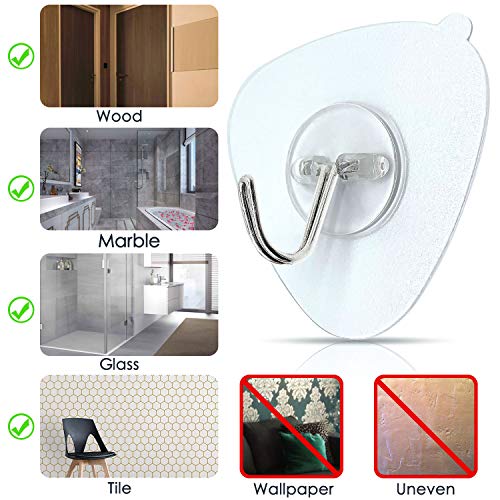 DSSPORT 37 Pack Triangular Self Adhesive Hooks, Wall Hooks for Hanging Heavy Duty Self Stick Hooks Kitchen Bathroom Window Ceiling Waterproof and Oilproof Reusable Seamless Hooks