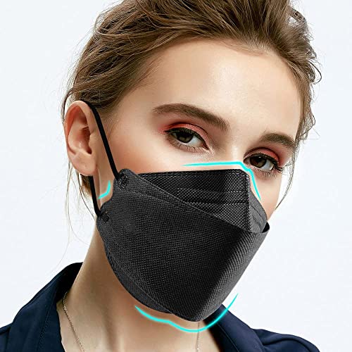 NINFICHO 50/100PCS Adult Disposable KF94 Face_Màsk, 4-Ply Breathable Comfortable KF94_BEF>94%, 3D Design Shape (5 Color Mix -100PCS)