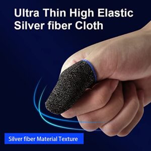 50 PCS Silver Fiber Gaming Finger Sleeves,Mobile Phone Game Controller Finger Thumb Sleeves Finger Seamless Touchscreen Anti-Sweat Breathable Finger Covers,for League of Legend, PUBG,Rules of Survival