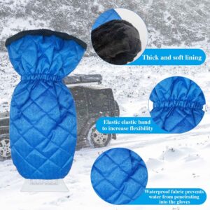 Modelfurny Windshield Snow Scraper Gloves, Ice Scraper with Glove Windshield Scraper Mitt Waterproof Snow Remover Glove Warming Car Scraper Mitt for Car Windshield Snow Ice Frost Scratch-Free