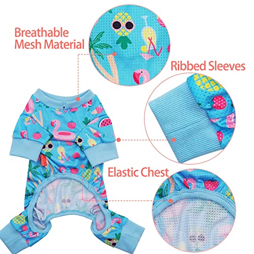 KYEESE Dogs Pajamas for Medium Dogs Lightweight Dog Pjs Dog Onesie Jumpsuit Dog Hair Shedding Cover Dog Clothes Great for Summer