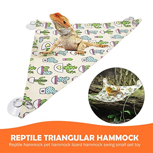 balacoo 2 Sets of Lizard Hammock Bearded Dragon Reptile Bed with Pillow Reptile Lounger Hammock Triangular Haning Net Hammock Swing Hanging Bed for Bearded Dragon Leopard Gecko Rat