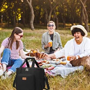 MOYAQI Large Soft Sided Picnic Cooler Bag 26L Insulated Leak Proof for 40 Cans of Beverage or Beer Storage, Collapsible Cooler Lunch Bag for Camping, Lunch, Beach, Picnic, Road Trips, Shopping, Travel