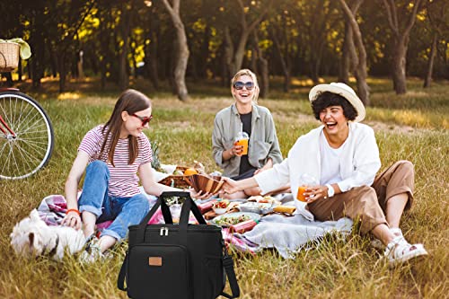 MOYAQI Large Soft Sided Picnic Cooler Bag 26L Insulated Leak Proof for 40 Cans of Beverage or Beer Storage, Collapsible Cooler Lunch Bag for Camping, Lunch, Beach, Picnic, Road Trips, Shopping, Travel