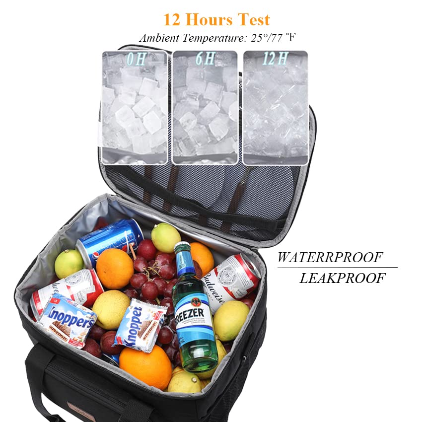 MOYAQI Large Soft Sided Picnic Cooler Bag 26L Insulated Leak Proof for 40 Cans of Beverage or Beer Storage, Collapsible Cooler Lunch Bag for Camping, Lunch, Beach, Picnic, Road Trips, Shopping, Travel