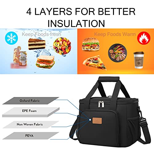 MOYAQI Large Soft Sided Picnic Cooler Bag 26L Insulated Leak Proof for 40 Cans of Beverage or Beer Storage, Collapsible Cooler Lunch Bag for Camping, Lunch, Beach, Picnic, Road Trips, Shopping, Travel