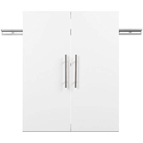 Pemberly Row Contemporary 24" Wall Mounted Garage Cabinet in White