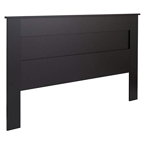 Pemberly Row Traditional Wood King Flat Panel Headboard in Black