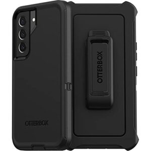 otterbox galaxy s22 defender series case - black, rugged & durable, with port protection, includes holster clip kickstand