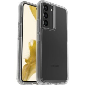 otterbox galaxy s22 symmetry series case - clear, ultra-sleek, wireless charging compatible, raised edges protect camera & screen