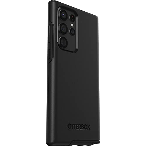 OtterBox Galaxy S22 Ultra Symmetry Series Case - BLACK, ultra-sleek, wireless charging compatible, raised edges protect camera & screen