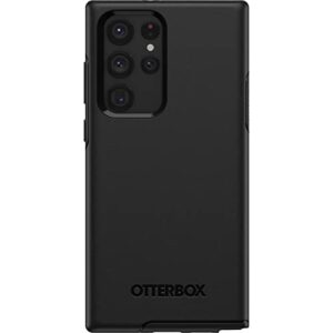 OtterBox Galaxy S22 Ultra Symmetry Series Case - BLACK, ultra-sleek, wireless charging compatible, raised edges protect camera & screen