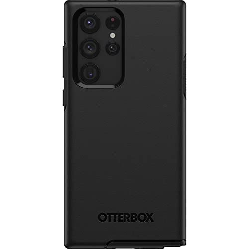 OtterBox Galaxy S22 Ultra Symmetry Series Case - BLACK, ultra-sleek, wireless charging compatible, raised edges protect camera & screen