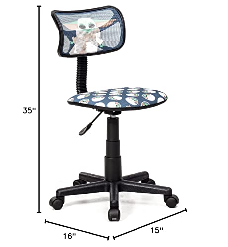 Idea Nuova Star Wars Grogu Aka Baby Yoda Swivel Mesh Rolling Desk Chair