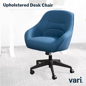 Vari Upholstered Desk Chair (VariDesk) - Comfortable Computer Chair with Memory Foam Cushion - Home Office Chair with Wheels - Adjustable Height Swivel Chair (Azure Blue)