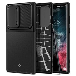 spigen optik armor designed for galaxy s22 ultra case (2022) - black