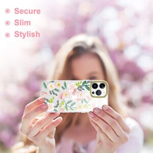 SPIDERCASE for iPhone 13 Pro Max Case，Crystal Clear Floral Soft & Flexible TPU Shockproof Protective Cover for Women Girls, Flower Pattern Design Phone Case