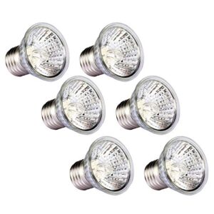 fiveage 30w uva uvb bulb basking bulb reptile heat lamp basking spot bulb small sun lamp for for bearded dragons,lizard reptiles and amphibians-6 pack