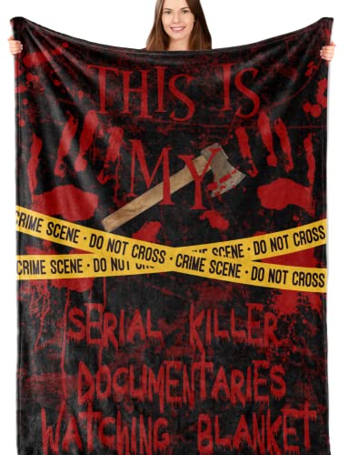 InnoBeta Serial Killer Gifts, Serial Killer Blanket, This is My Serial Killer Documentaries Watching Blanket, Gift for True Crime Lovers, Women, Men, Soft Throw Blanket 50"x65"