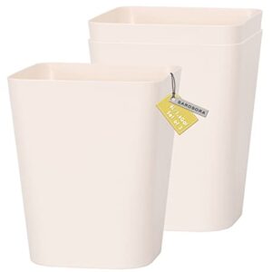 SAROSORA Small Trash Can 1.6 Gallon 3-Pack Trash Basket Mini Garbage Can - for Office, Kitchen, Livingroom, Bathroom, Bedroom (Beige, 3)