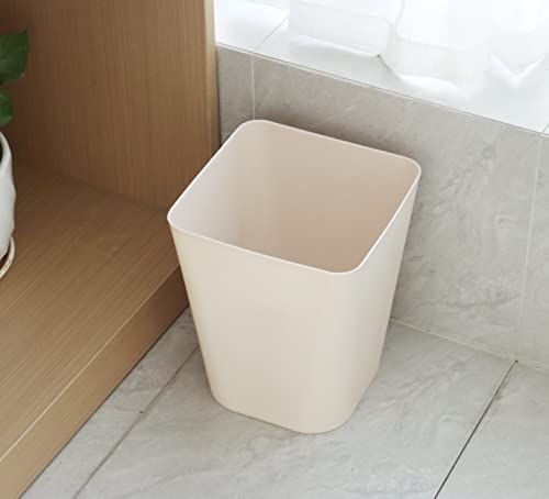 SAROSORA Small Trash Can 1.6 Gallon 3-Pack Trash Basket Mini Garbage Can - for Office, Kitchen, Livingroom, Bathroom, Bedroom (Beige, 3)