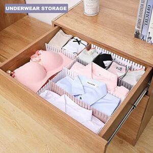 Drawer Dividers Adjustable Organizer 32Pcs - Suitable for Socks,Underwear,Makeup,Tidy Kitchen, Bedroom,White Dresser