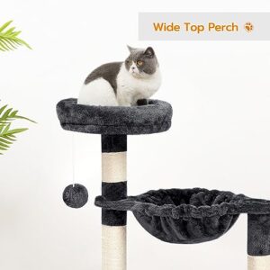 HOOBRO Small Cat Tree Tower with Luxury Condo, Basket Hammock for Indoor Kittens with Scratching Posts, Kittens Pet Activity Tree Play House Furniture, Toy Furball on Top, Stable and Firm GY07CT03