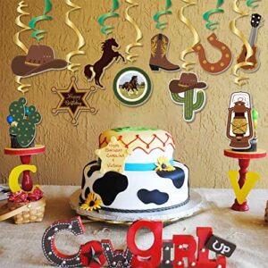 10PCS Western Cowboy Party Swirls Streamers - Western Theme Birthday Hanging Swirls, Western Cowboy Theme Party Decoration Photography Backdrop