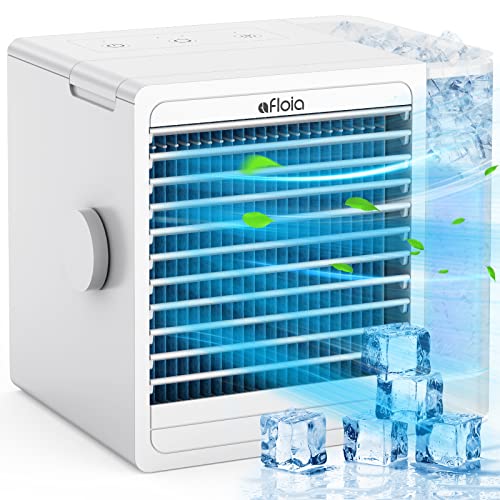 Afloia Portable Air Conditioner, Speed Adjustable 3 in 1 Evaporative Air Cooler Fan, USB Powered Personal Conditioner with 800ml Water Tank for Home, Office, Bedroom, Kitchen