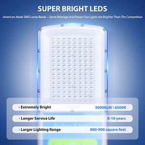 OKPRO Solar Powered Street Light, Super Bright LED Street Light, 500W Outdoor Solar Powered Light, IP66 Waterproof Solar Powered Street Light, Dusk to Dawn, for Lawn, Yard, or Driveways