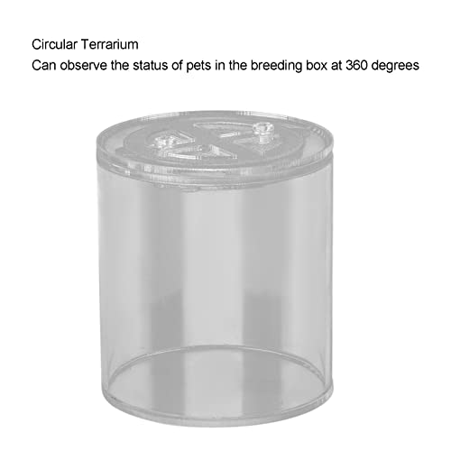 Acrylic Mini Reptile Tank Habitat Cricket Terrarium Reptile Breeding Case Circular with Top Cover for Spider Small Animals