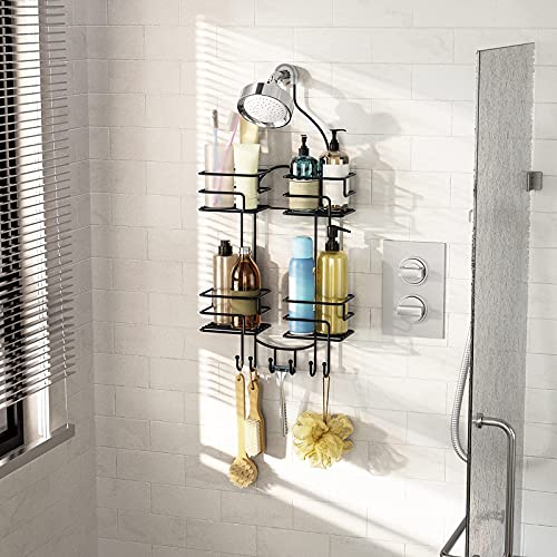 SRIWATANA Shower Caddy with Hooks and Shower Organizer with Soap Dish (Contains 2 Items)