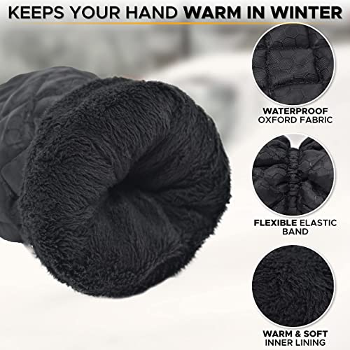 EcoNour Ice Scraper Mitt for Car Windshield + Ice Scraper for Car Windshield | Snow Remover for Cars Windshield Window | Waterproof Snow Scraper Glove with Thick Fleece Lining