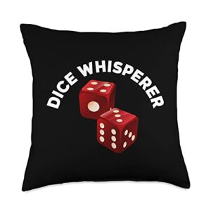 funny casino las vegas gambling slot machine gift dice whisperer funny craps game casino player vegas gambling throw pillow, 18x18, multicolor