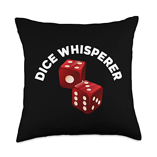 Funny Casino Las Vegas Gambling Slot Machine Gift Dice Whisperer Funny Craps Game Casino Player Vegas Gambling Throw Pillow, 18x18, Multicolor