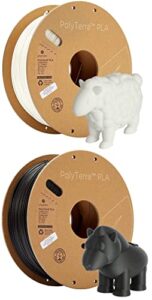 polymaker matte pla filament 1.75mm pla bundle of 2, 1kg carton spool pla filament 1.75 - polyterra pla 3d printer filament bundle, print with most 3d printers using 3d filament, 2 colors