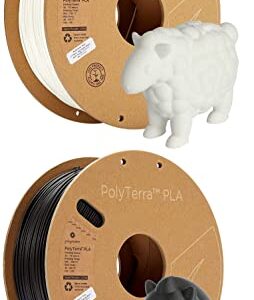 Polymaker Matte PLA Filament 1.75mm PLA Bundle of 2, 1kg Carton Spool PLA Filament 1.75 - PolyTerra PLA 3D Printer Filament Bundle, Print with Most 3D Printers Using 3D Filament, 2 Colors