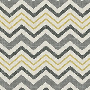 stitch & sparkles 100% cotton duck 45" width chevron black sunshine color sewing fabric by the yard