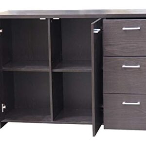 KB Designs - Modern Sideboard Buffet with Storage Cabinet, Cupboard Table for Entryway Living Room, Oak Chocolate