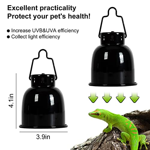 OIIBO 5.0 UVB Reptile Light, Mini UVB 5W Light Bulb with 4 Inch Deep Dome Reptile Light Fixture for Turtle Red Legs Tropical Animals in Small Terrariums