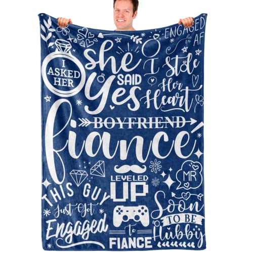 InnoBeta Engagement Gifts for Men, Unique Newly-Engaged Throw Blanket for Fiance Future Husband, Funny Just Engaged Gifts, 50 x 65 inches, Stranger Boyfriend to Fiance Soon to Be Hubby